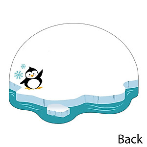 Big Dot of Happiness Arctic Polar Animals - Shaped Thank You Cards - Winter Baby Shower or Birthday Party Thank You Note Cards with Envelopes - Set of 12