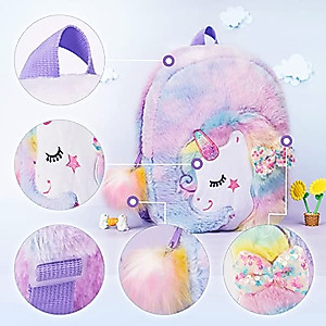 OUOZZZ 11" Cute Animal Toddler Backpack for Girls, Soft Plush Bag Mini Travel Backpacks with Adjustable Strap
