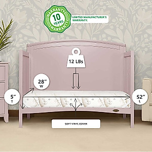 Dream On Me Classic Design Steel Grey Toddler Bed with Twilight Greenguard Gold Certified Spring Mattress