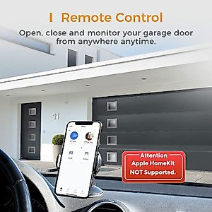 Refoss Smart Wi-fi Garage Door Opener with External Antenna, Upgrade Version, APP Control, Compatible with Alexa & Google Assistant, Auto Close, Up to 3 Garage Doors