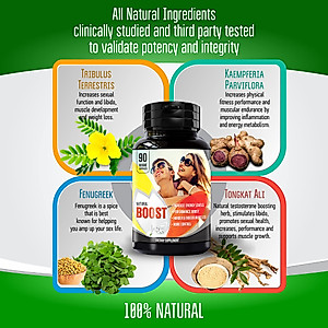 Natural Boost Male Enhancement Pills - Increase 2" in 60 Days with Our Enlargement and Girth Enhancing Formula, Testosterone Booster for Men, Promote Size, Strength, Energy, Stamina, Last Longer Drive