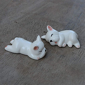 Japanese Cute Cartoon Fish Rabbit Ceramic Ware Chopsticks Stand Rest Rack Knife Fork Holder Kitchen Tableware (4Pcs dog)