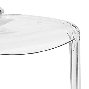 LeisureMod Adler Mid-Century Modern Dining Side Chair, Set of 2 (Clear)