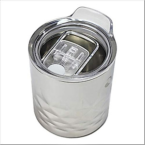 Drinco- 10oz Stainless Steel Tumbler, Vacuum Insulated Tumbler Whiskey Glass, Rocks Glass, GULT (10oz Whiskey Tumbler, Diamond)