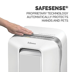 Fellowes LX200 P-4 Micro-Cut Paper Shredder, Jam-Proof Heavy-Duty Paper Shredder for Office, Shreds 12 Sheets Per Pass, White