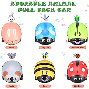 Skylety 6 Pieces Animals Pull Back Cars Friction Powered Push and Go Back and Forth Vehicles Car Toys Friction Powered Vehicle Playset Toys