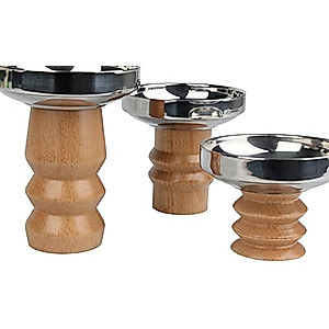 Vixdonos Pillar Candle Holders Set of 3 Wood Candlestick Holder Stainless Steel Plate for Mantel Decor, Dining Table Centerpiece