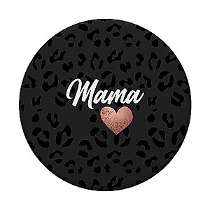 Mama Heart Black Leopard Cute Love Matching Family Mom Mommy PopSockets Swappable PopGrip