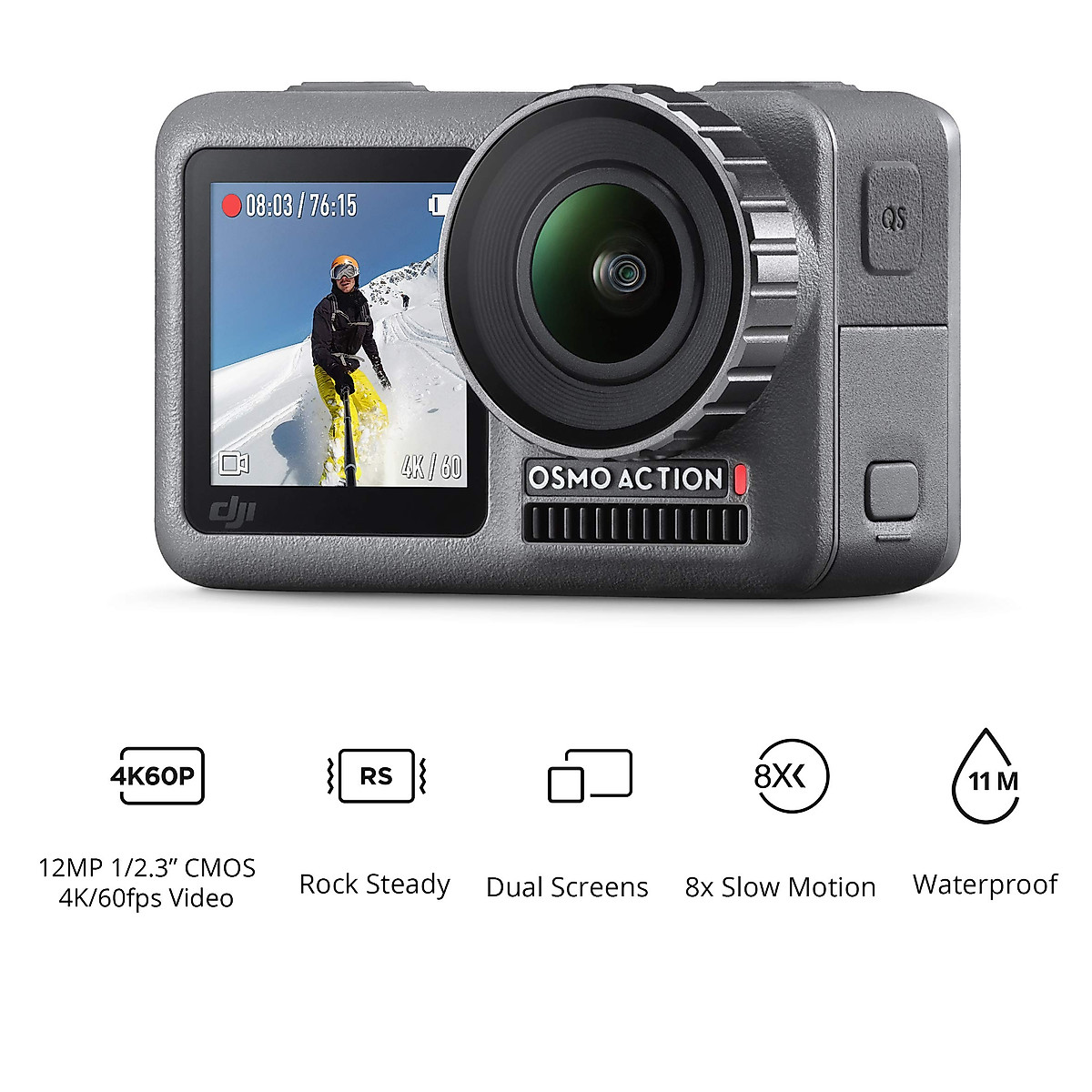 DJI Osmo Action - 4K Action Cam 12MP Digital Camera and Osmo Charging Kit (3 Batteries Total with Triple Charger)