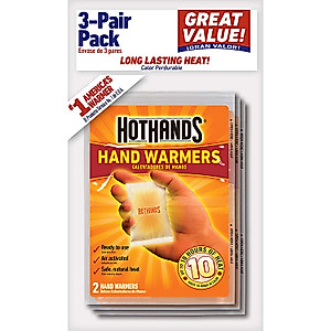 HotHands Air Activated Hand Warmers, Up to 10 Hours of Heat, 3 Pairs each (Value Pack of 40)