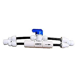 YZM Reverse Osmosis RO Flush Kit Valve for 50Gallon/75Gallon RO System Flow Restrictor, 1/4" Tube OD Ports. (420CC,50Gallon/75Gallon)
