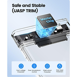 ORICO 2.5 inch Hard Drive Enclosure SATA to USB C 3.1 6Gbps External Hard Drive Case for 7/9.5mm HDD/SSD Support UASP Up to 6TB -2139C3-CR