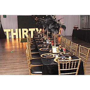 JYFLZQ Black Sequin Tablecloth - 50" x 80'' Rectangular Sparkly Glitter Metallic Table Cloths Table Cover Overly for Halloween, Retirement, Birthday Party, and Graduation Decorations