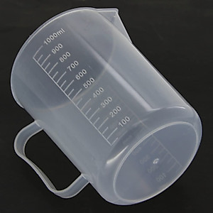 Heyiarbeit Measuring Cup 1000ml PP Plastic Graduated Beaker Transparent for Lab Kitchen Liquids