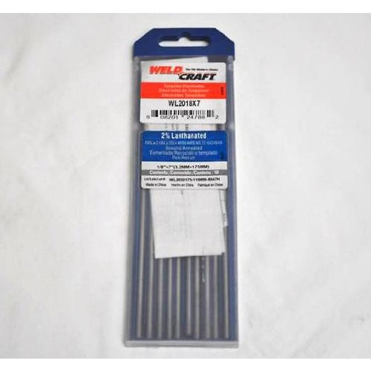 Tungsten Electrode, 1/8 In D, 7 In L, PK10