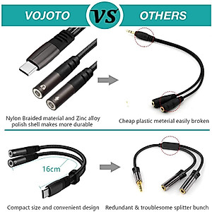 ZARSSON USB C Microphone Adapter, USB Type C to 3.5mm Combo Headphone Jack Audio Mic Adapter Y Splitter for Mac Book Pro, i-Pad Pro 2018/2020, OnePlus 7 Pro/8 Pro, Galaxy Note 10/10+/S20/20+/20 Ultra