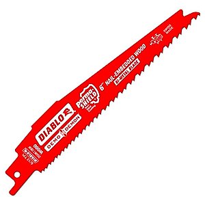 15 Pack 6/12 TPI 6" Nail Embedded Wood Blades