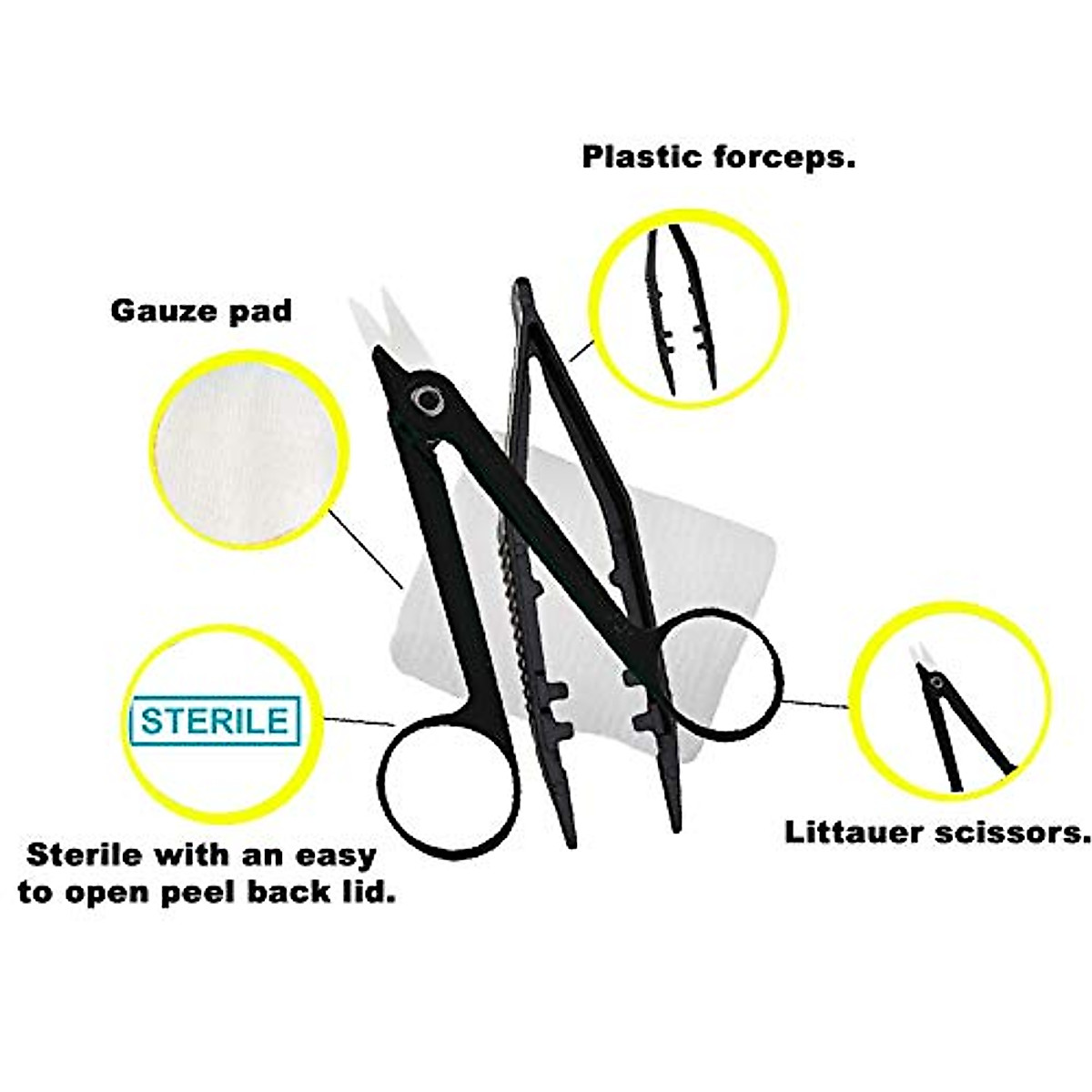 Dukal Single Use Suture Removal Kit. Sterile Suture Removal Trays. Extra Protection Against Cross Infection. Sterile Scissors, Suture Forceps and Gauze Pad. Disposable Suture Removal Pack.