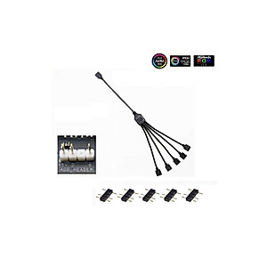 Cooler Master 1-to-5 ARGB Splitter Cable / 5V - Support 3-pin Addressable RGB - LED Sync Cable for MasterFan/MasterLiquid ARGB Series Support(ARGB 1-to-5 Splitter)