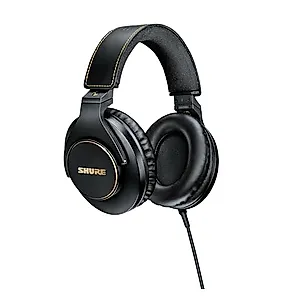 Shure SRH840A Over-Ear Wired Headphones for Critical Listening & Monitoring, Professional Headset, Tailored Frequency Response, Superior Detailed Sound, Adjustable & Collapsible Design - 2022 Version
