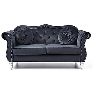 Glory Furniture Hollywood Loveseat Love Seats, Black