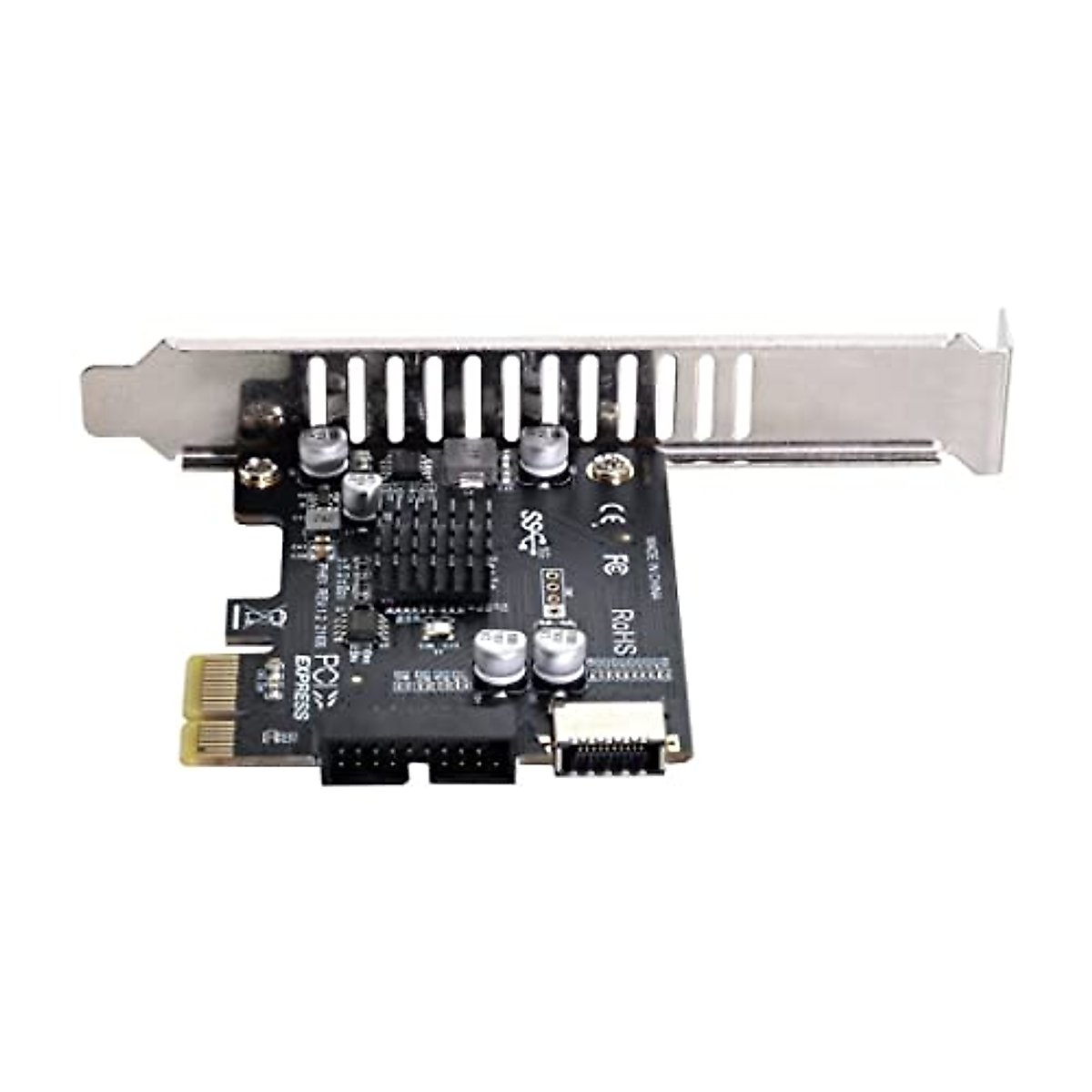 ChenYang USB 3.0 20Pin ＆ USB 3.1 Gen 1 Type-E Front Panel Socket to PCI-E 1X PCI Express Expansion Card Adapter