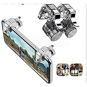 Ueohitsct Phone Mobile Game Trigger Fire Button Handle for L1R1 Shooter Controller PUBG US, Silver, Medium