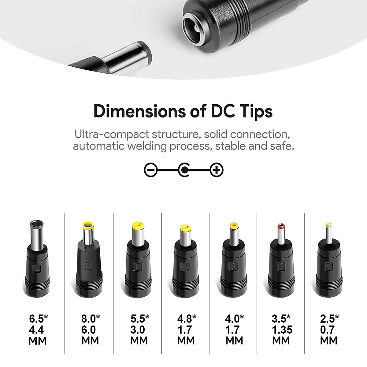 HKY 19V 90W Universal AC DC Adapter for Portable Power Station Fit Jackery Goal Zero BLUETTI Anker MARBERO BALDR GRECELL Flashfish ALLWEI Rockpals 200W~500W and More Brands Outdoor Solar Generator