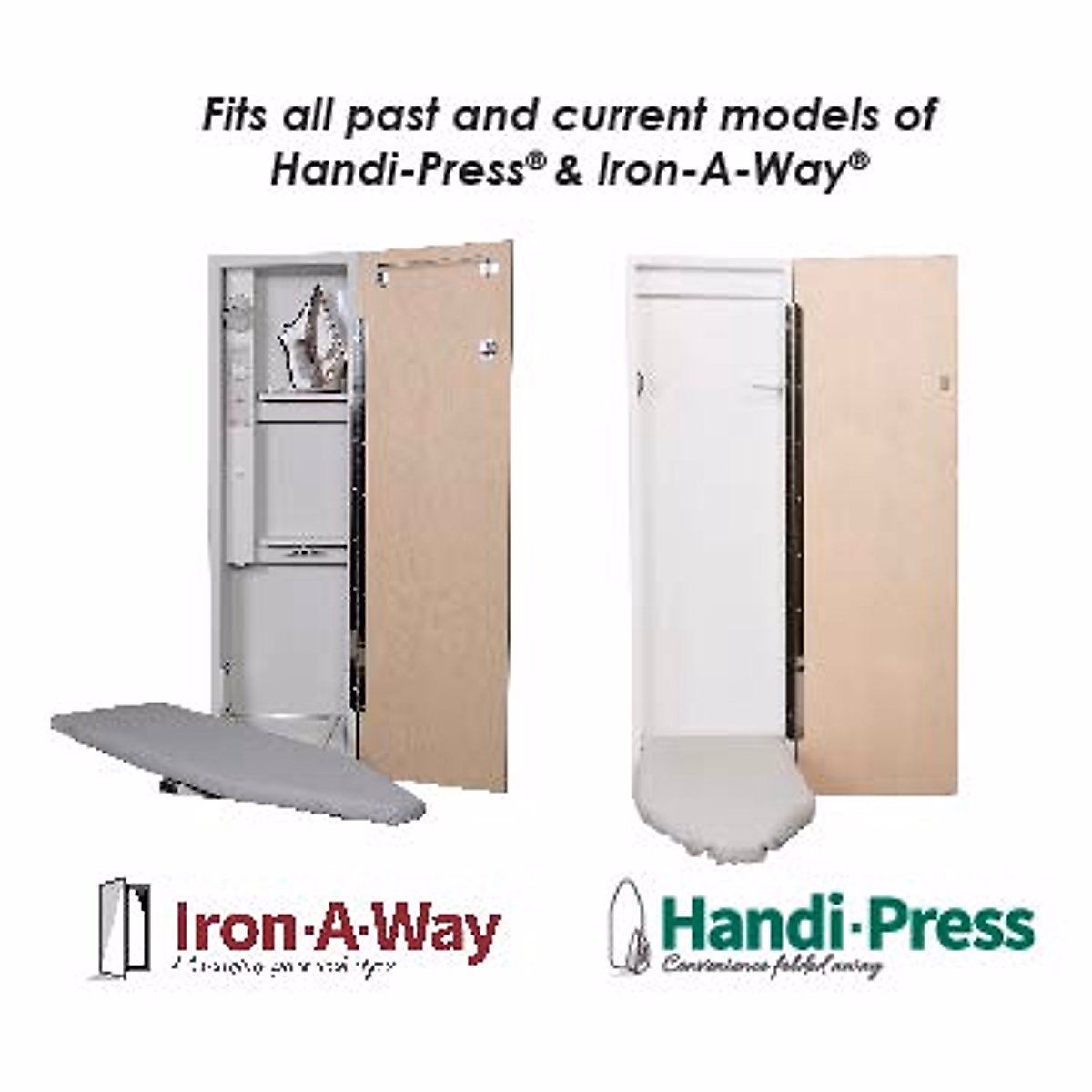 Handi-Press Iron-A-Way Ironing Board Replacement Cover and Pad, Cool Grey