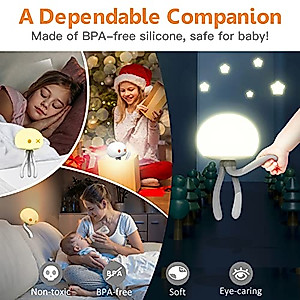 Night Light for Kids, TRELC Cute Night Light for Baby Toddler Girls Boys Birthday Gifts Room Decor, USB Rechargeable Nursery Led Lamp, 40 Hrs Working Time Jellyfish Bedside Lamp - 3 Light Mode (White)