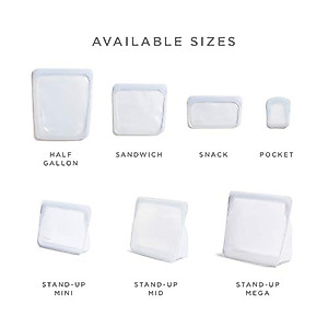 Stasher Silicone Reusable Storage Bag, Sandwich + Snack (Clear) | Food Meal Prep Storage Container | Lunch, Travel, Makeup, Gym Bag | Freezer, Oven, Microwave, Dishwasher Safe, Leakproof