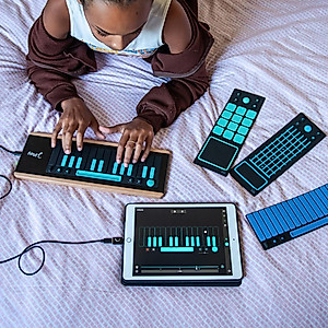 Piano Pad Accessory for J-Play MIDI controller - 25 Keys and Effect Zone, Dedicated Musical App Included, Plug & Play Music instrument Water Edition
