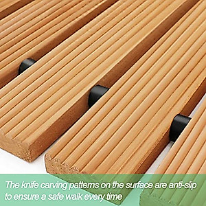 RELIANCER 6' Wooden Garden Pathway,Outdoor Roll Out Cedar Curved Walkway,Patio Path Decorative Garden Boardwalk Walkways,Weather-Resistant Roll Up Beach Wood Road Floor,Wedding Party Pathways