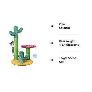 TNELTUEB Cat Scratching Post, Sisal Cat Scratching Post with 3 Different Height Poles and Hanging Ball Cat Interactive Toy for Tiny Kitten Cats Indoor Climbing Playing, Gift for Kitten