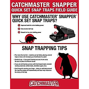 Catchmaster Snapper Mouse Traps 24-Pk, Mouse Traps Indoor for Home, Reusable Rodent Killer for House, Outdoor Critter Catcher, Eco Friendly Pest Control for Garage, Basement, & Kitchen
