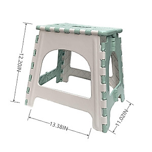 Shower Stool for Inside Shower, TRANOMOS Foldable Small Shower Stool for Shaving Legs, Waterproof Plastic Corner Shower Foot Stool, Shower Foot Rest, Pedicure Stand Foot Rest,Green
