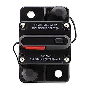 Motoparty 150 Amp Circuit Breaker Switches with Manual Reset Fuse Inverter for Car Marine Trolling Motors Boat ATV DC 12V -42V Waterproof Current Overload Protection(150 A)