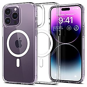 Spigen for iPhone 14 Pro Max Case, [Anti-Yellowing Technology] [Compatible with MagSafe] [Military Grade Drop Protection] Ultra Hybrid (MagFit) Phone Case for iPhone 14 Pro Max - White