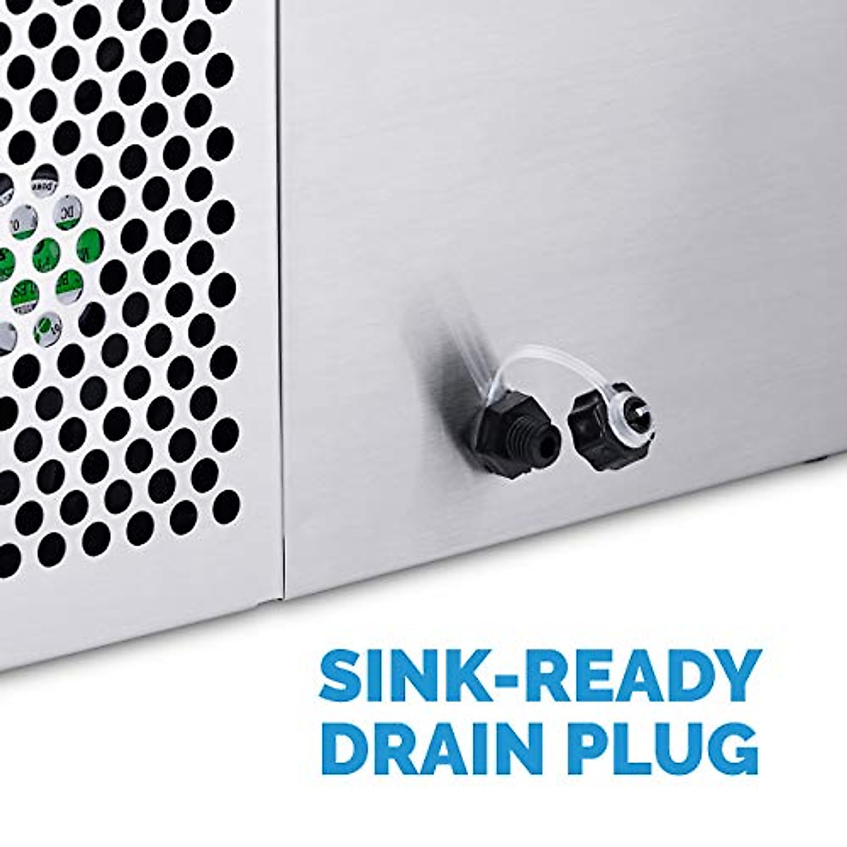 Newair Portable Ice Maker 50 lb. Daily, 12 Cubes in Under 7 Minutes - Compact Countertop Design - 3 Size Bullet Shaped Ice - for Kitchen/Office/RV/Bar - Stainless Steel