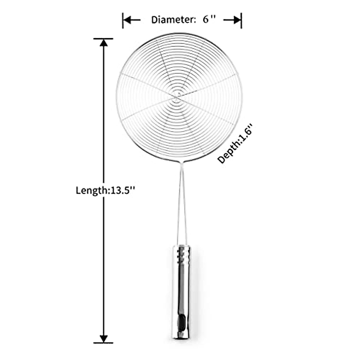 Versatile Stainless Steel Spider Strainer/Skimmer/Ladle for Cooking and Frying, Chirano Kitchen Gadgets Wire Strainer Pasta Strainer Spoon (6 Inch)
