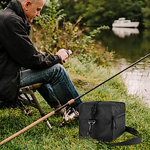 Xxerciz Fishing Tackle Bag, Large Water-Resistant Nylon Fishing Tackle Storage Shoulder Bag with Adjustable Shoulder Strap, Can Hold 4 Pack 3600 Tackle Box