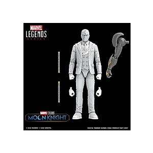 Marvel Legends Series Disney Plus Mr. Knight MCU Series Action Figure 6-inch Collectible Toy, Includes 4 Accessories and 1 Build-A-Figure Part,White