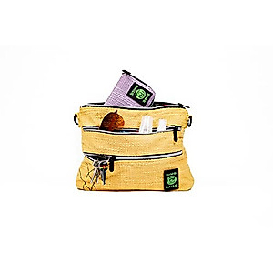 DIME BAGS Day Tripper | Hemp Shoulder Bag | Crossbody and Clutch Purse | Custom Interior Lining by Ellie Paisley (Yellow)