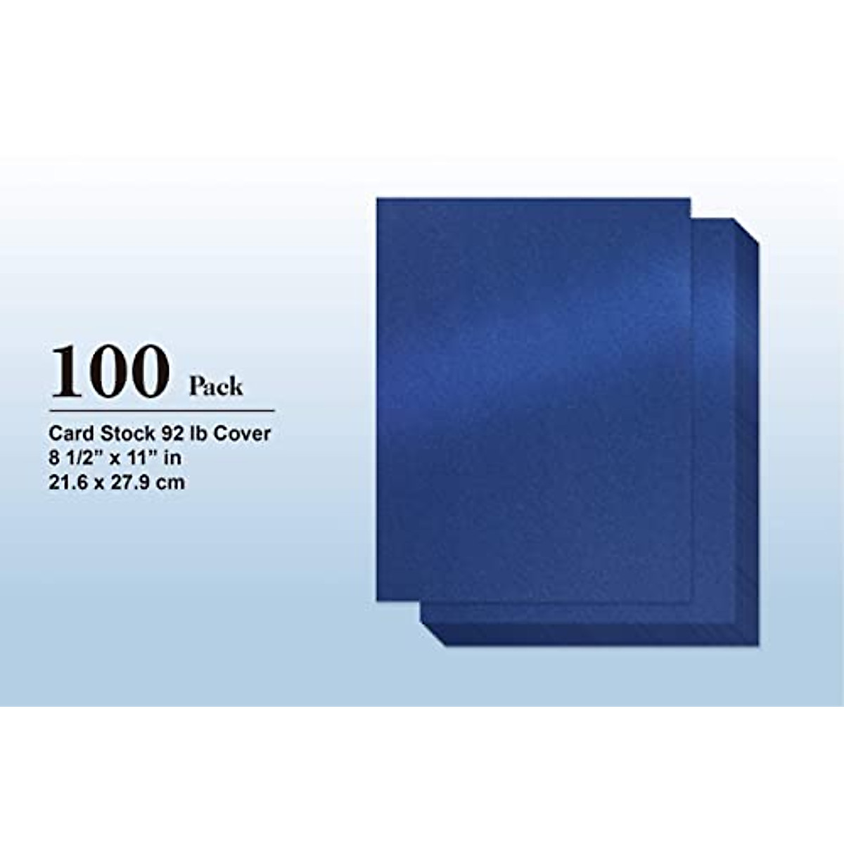 Navy Blue Shimmer Paper - 100-Pack Metallic Cardstock Paper, 92 lb Cover, Double Sided, Printer Friendly - Perfect for Weddings, Birthdays, Craft Use, Letter Size Sheets, 8.5 x 11 Inches