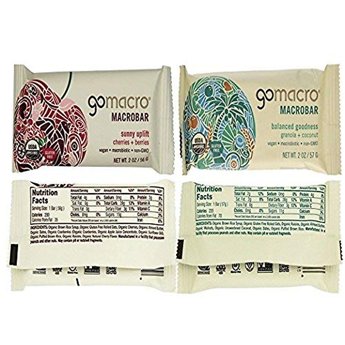 GoMacro Variety Pack, 1 bar each (pack of 12) - 12 Flavors including 3 new flavors