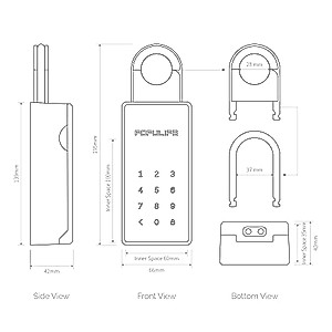 Key Lock Box Keybox Smart Lock Box for House Key Outdoor Wall Mounted Door Hanging, App Remotely Generates Bluetooth-Keys/Pin Codes Without Internet, Security Lock Box for Realtors Garage Spare Keys