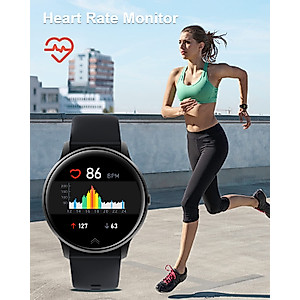 ASIAMENG Smart Watch for Women, Round Smartwatch for IP68 Waterproof with Heart Rate Monitor, Sleep Monitor, Calorie Monitor, Pedometer Stopwatch Fitness Watch, Smart Watch for iPhone Android