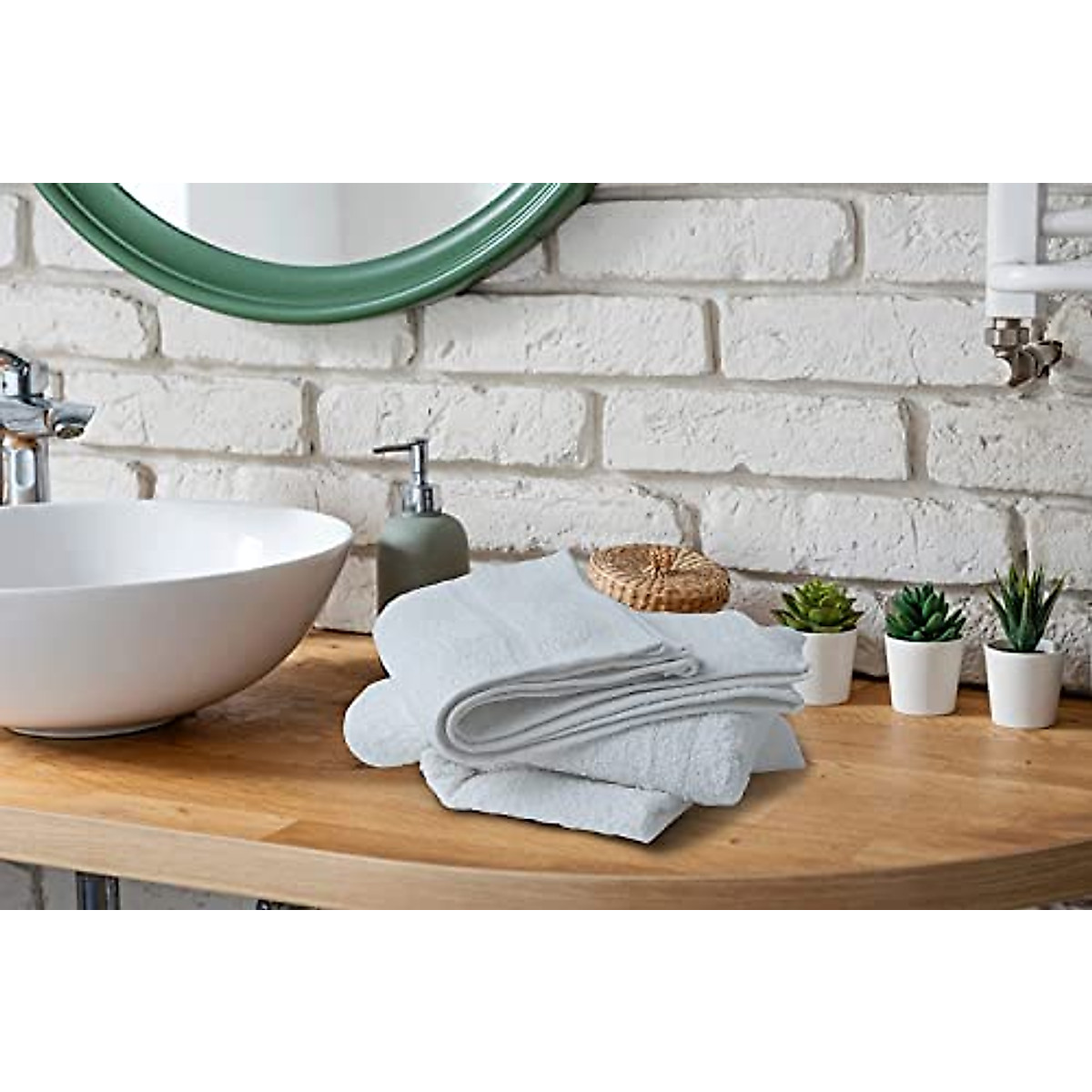 Textila Cotton White Hand Towels for Bathroom Size 16x26 Inch Bathroom Hand Towels Pack of 12 Gym Towels Ultra Soft Face Towel Highly Absorbent Hair Salon Towels.