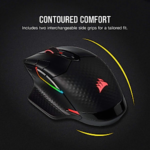Corsair Dark Core RGB Pro SE, Wireless FPS/MOBA Gaming Mouse with Slipstream Technology, Black, Backlit RGB LED, 18000 DPI, Optical, Qi Wireless Charging Certified (Renewed)