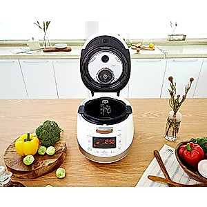 CUCKOO CRP-HS0657FW | 6-Cup (Uncooked) Induction Heating Pressure Rice Cooker | 11 Menu Options, Stainless Steel Inner Pot, Made in Korea | White